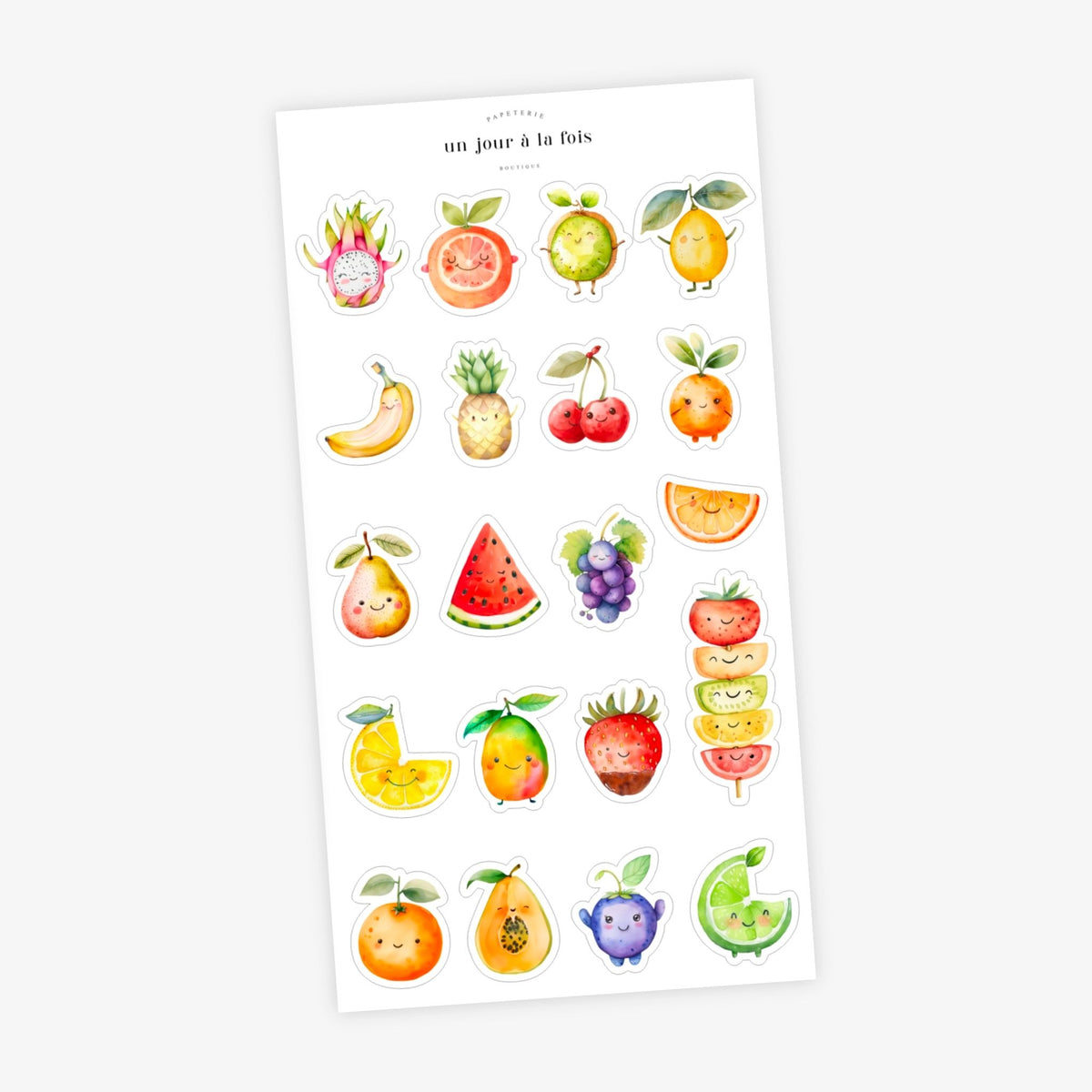 Autocollants Fruits heureux – Un jour à la fois